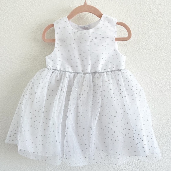 George | Dresses | George Sparkle White Silver Dress | Poshmark